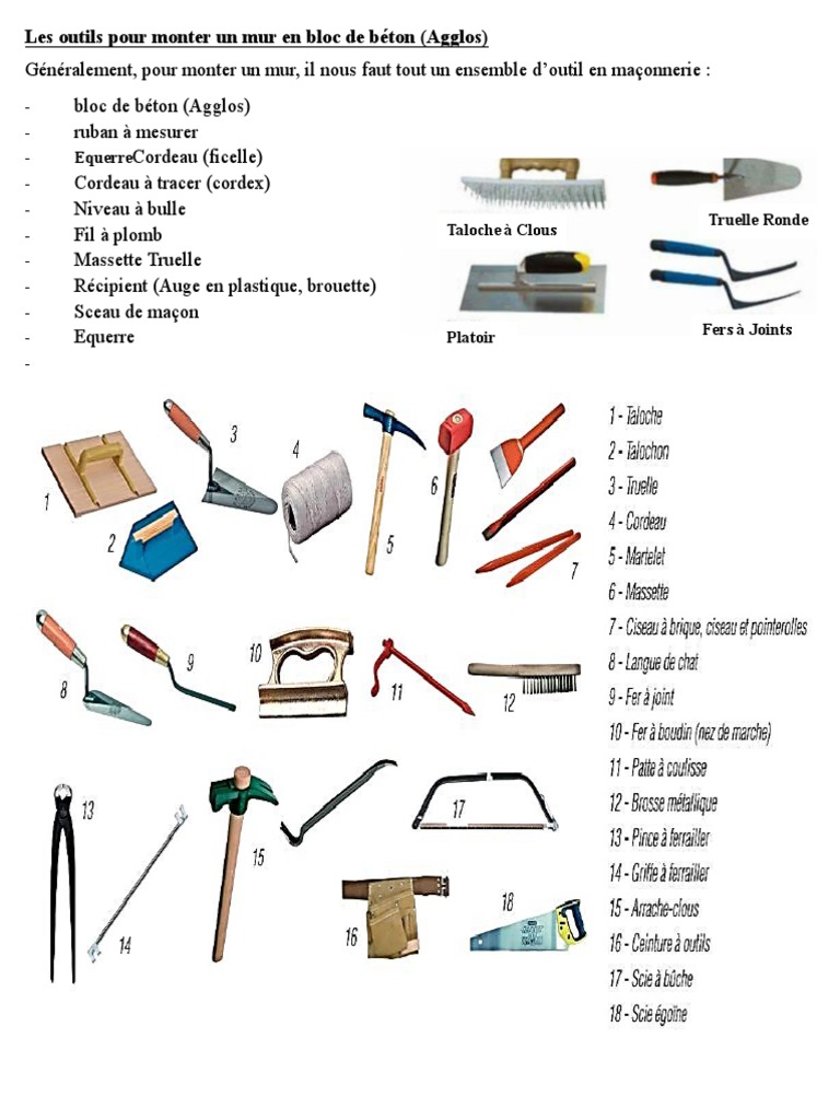 Les Outils Pour Monter Un Mur en Bloc de Béton | PDF Les Outils Pour Monter Un Mur en Bloc de Béton | PDF