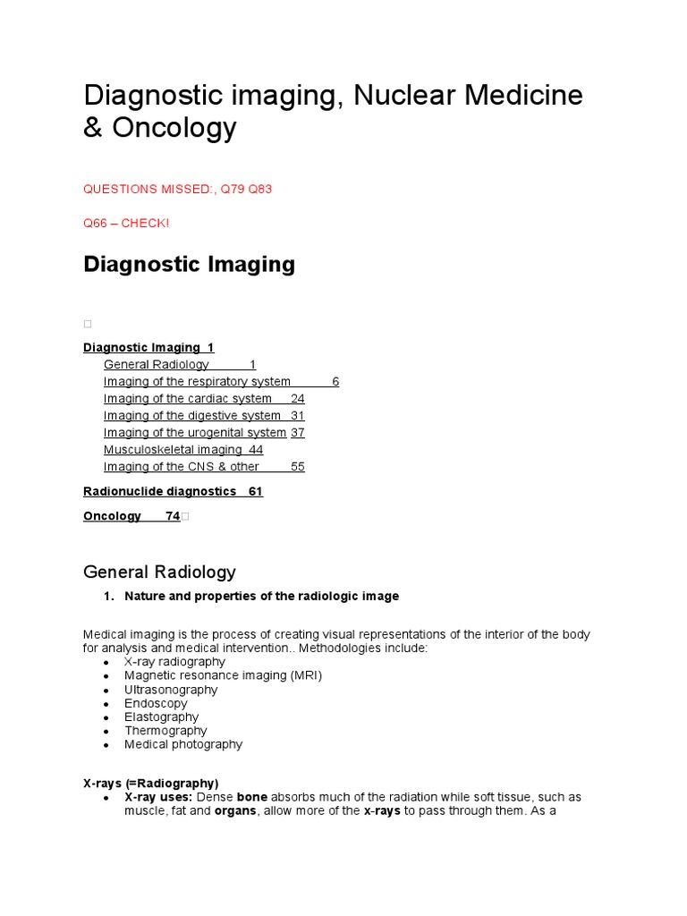 Radiology Notes (1-36) | PDF | Ct Scan | Medical Imaging