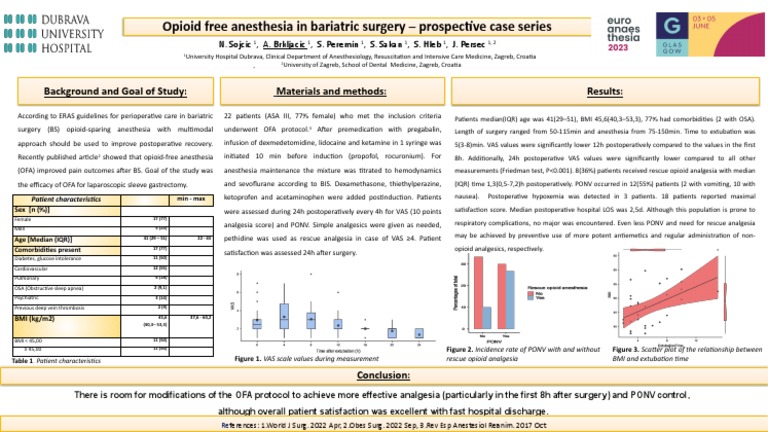 OFA Bariatric Surgery Poster Euroanesthesia 2023 | PDF | Anesthesia ...