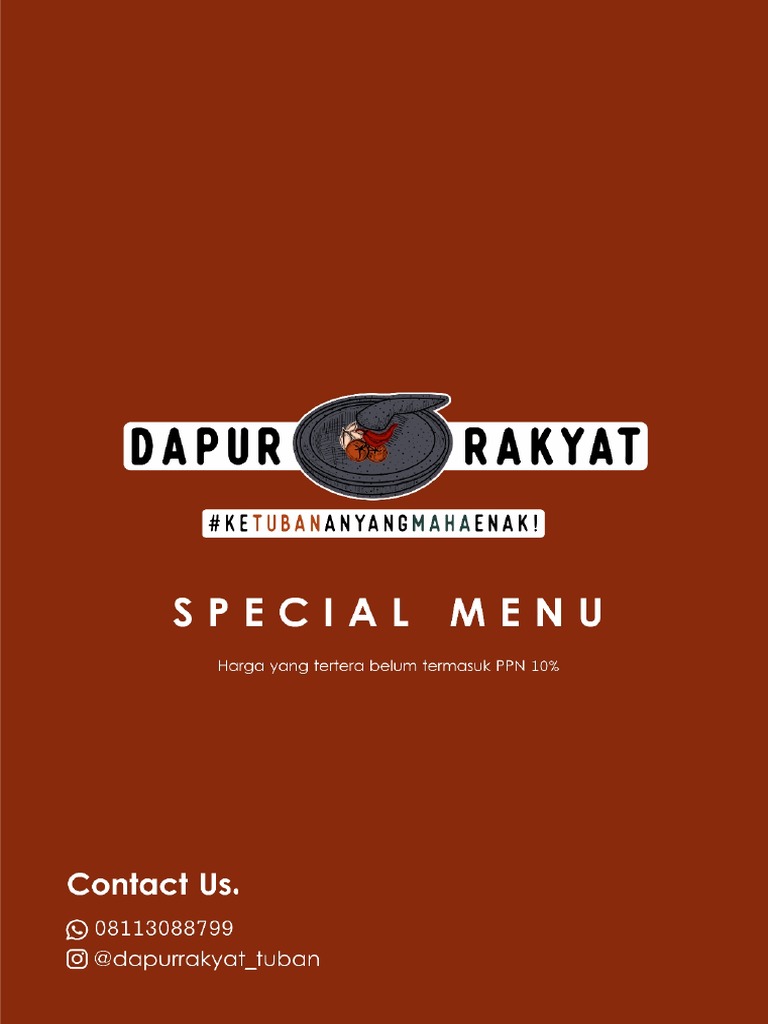 MENU DAPUR RAKYAT TUBAN - 2023 Lengkap | PDF