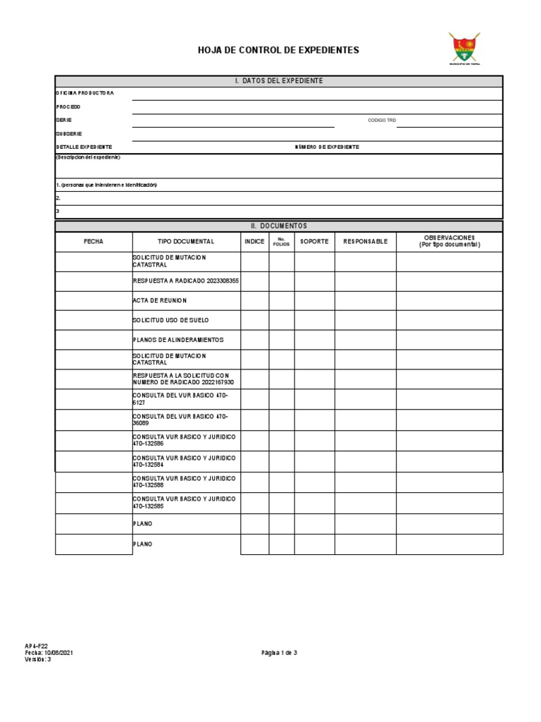 Hoja de Control de Expedientes | Descargar gratis PDF | Informática