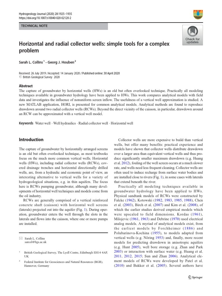 Horizontal and Radial Collector Wells | PDF | Hydrogeology | Aquifer