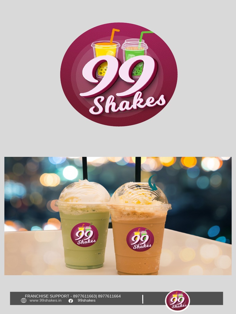 99 Shakes Franchise | PDF | Milkshake | Foods