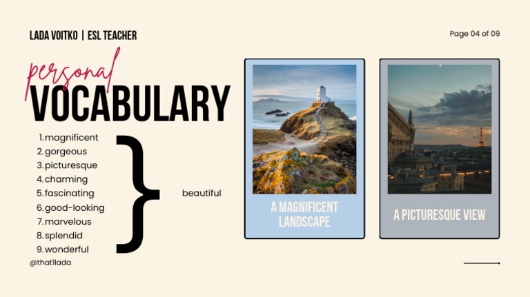 Adjectives To Use Instead of Beautiful | PDF