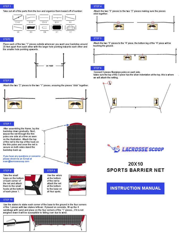 Lacrosse Backstop Assembly Instructions | PDF