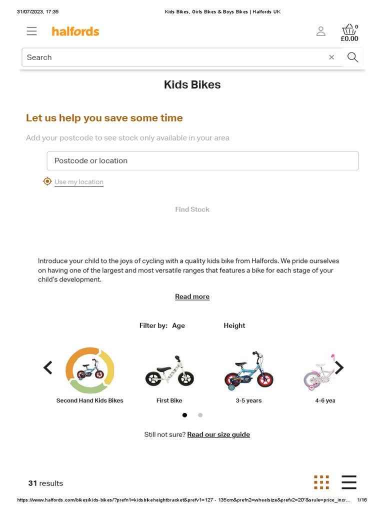 Kids Bikes, Girls Bikes & Boys Bikes _ Halfords UK | PDF
