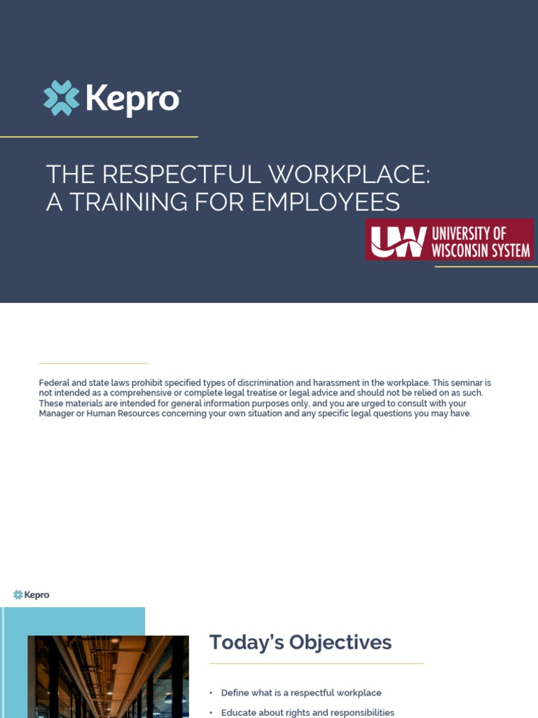 Respectful Workplace Training Guide | PDF | Sexual Harassment | Harassment