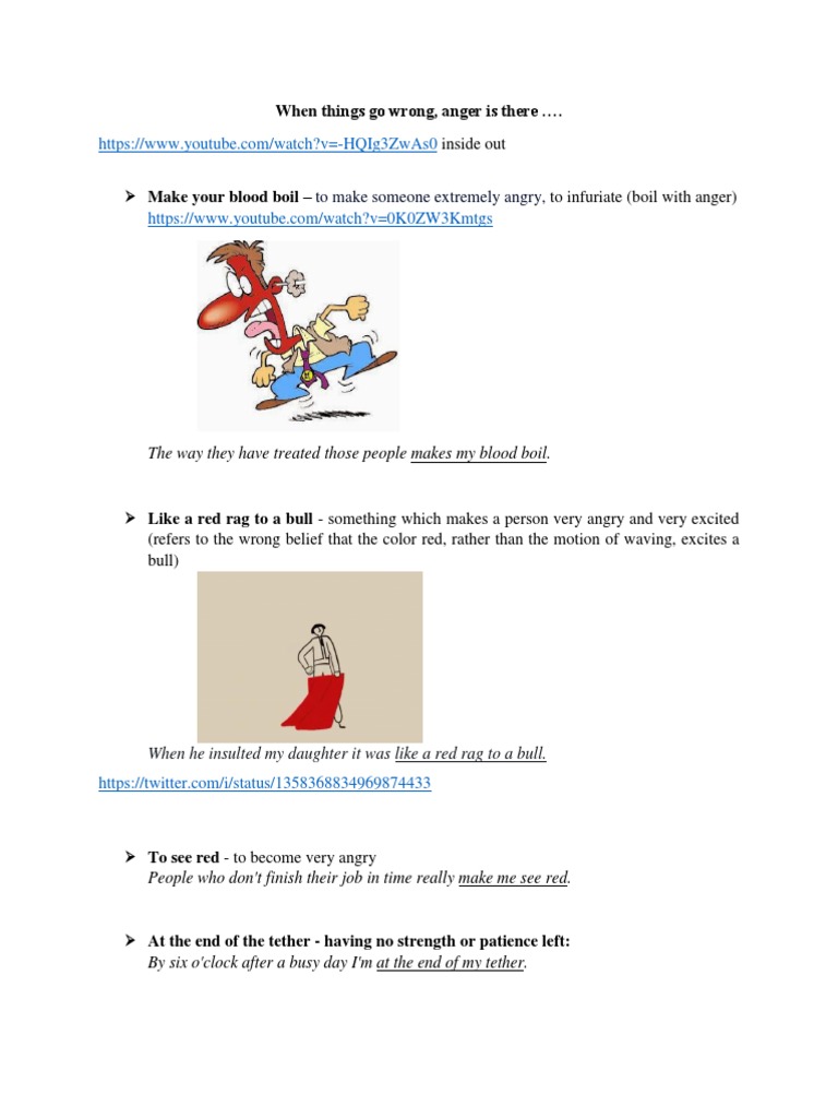 Anger Idioms | PDF | Anger | Psychology