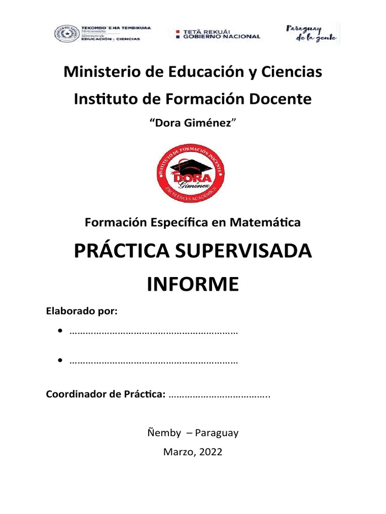 Formato - Informe | PDF | Maestros | Aprendizaje