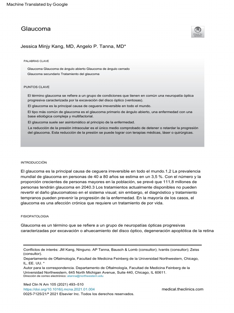 GLAUCOMA. Articulodocx | Descargar gratis PDF | Glaucoma | Percepción visual