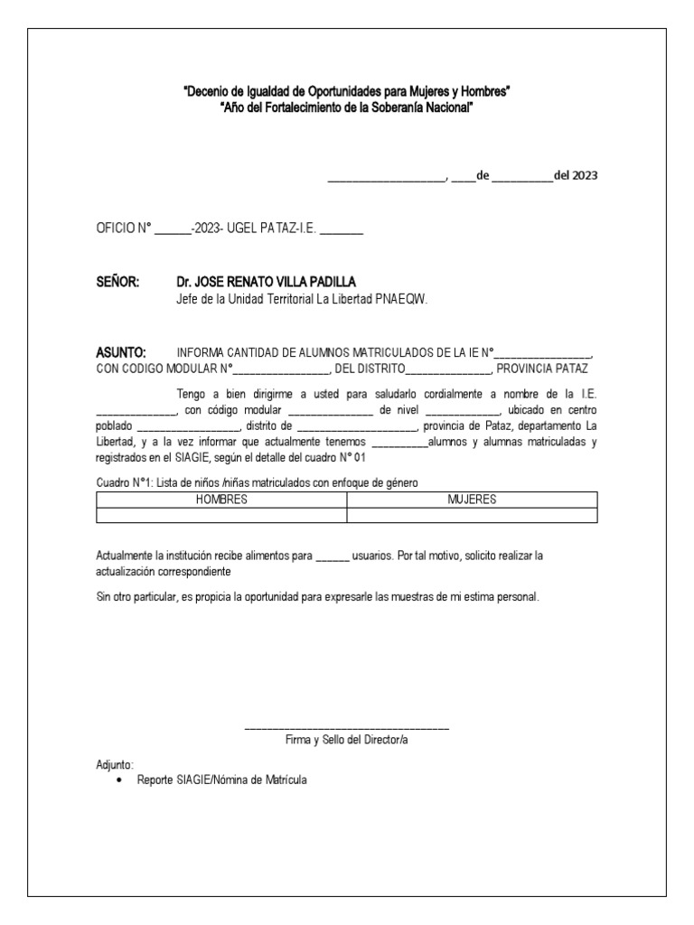 Modelo de Oficio | PDF