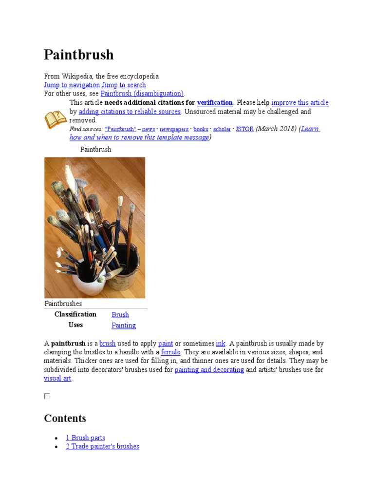 Paintbrush | PDF | Conservation And Restoration Materials | Plastic Arts