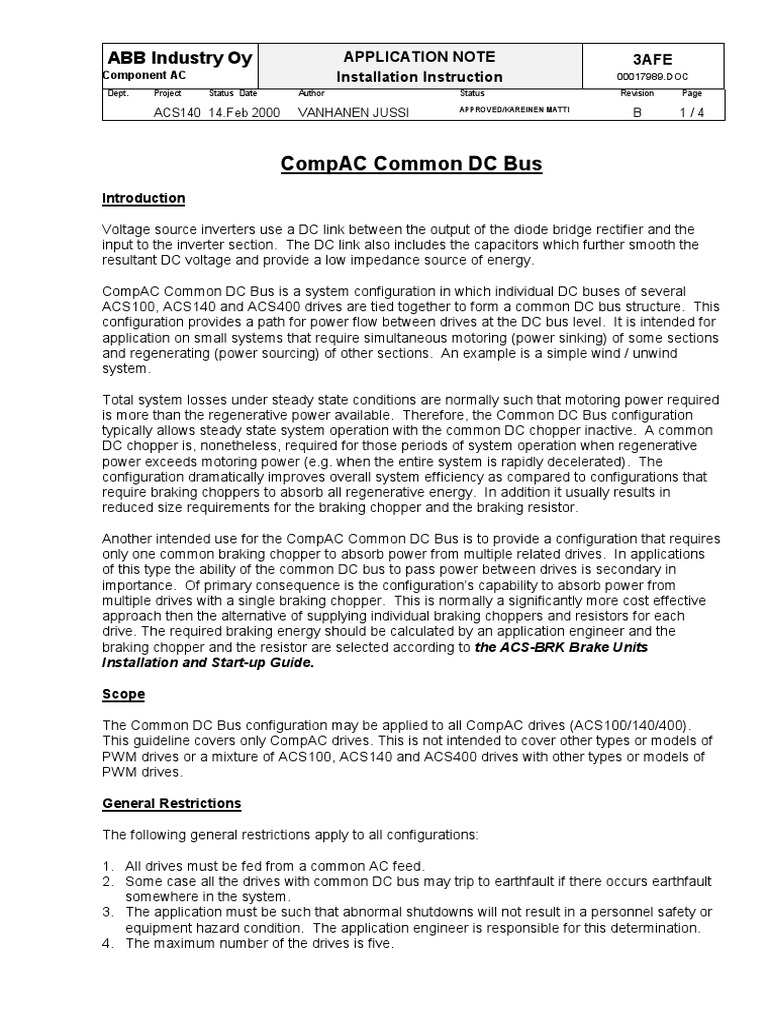 Common DC Bus | PDF | Direct Current | Power Inverter