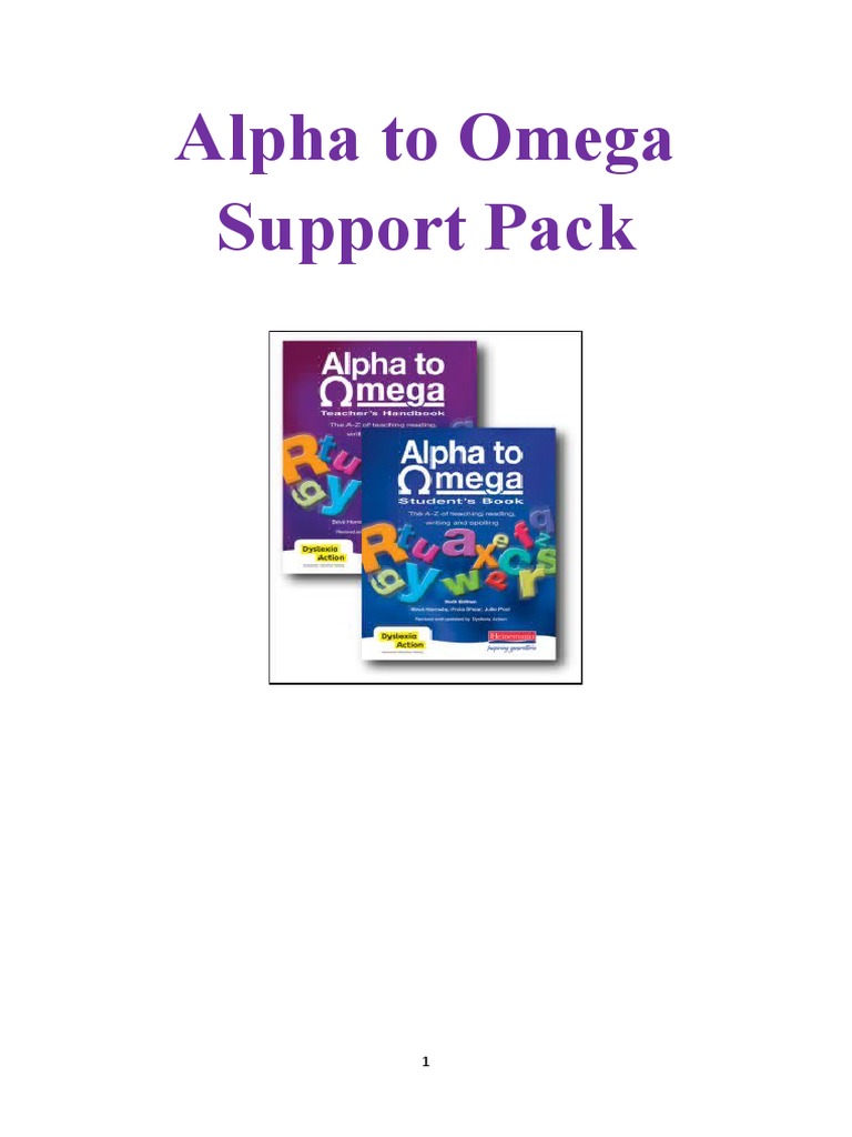 Alpha To Omega Support Booklet | PDF