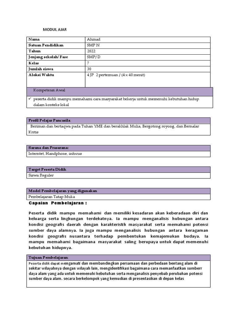 Modul Ajar | PDF | Karier & Perkembangan