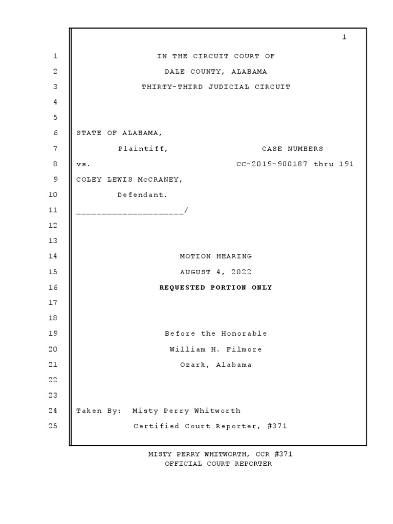 Jeanette McCraney's Testimony | PDF | Judiciaries | Public Law