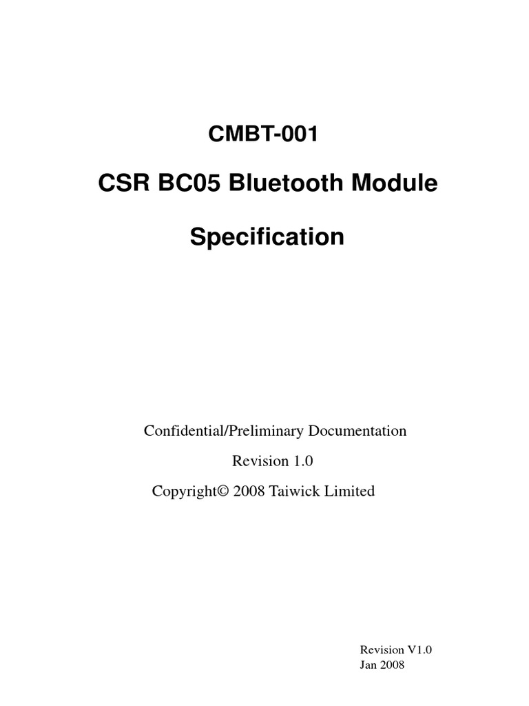 CSR BC05 Bluetooth Module | PDF