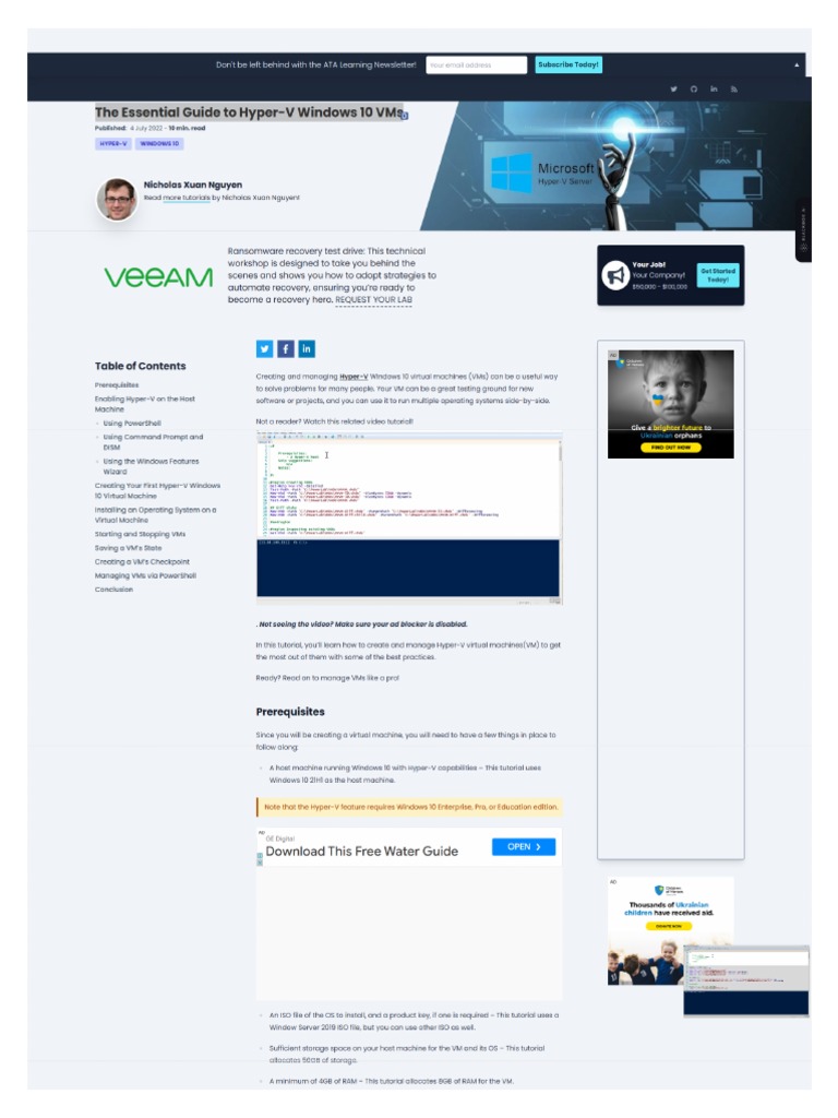 The Essential Guide To Hyper-V Windows 10 VMs | PDF
