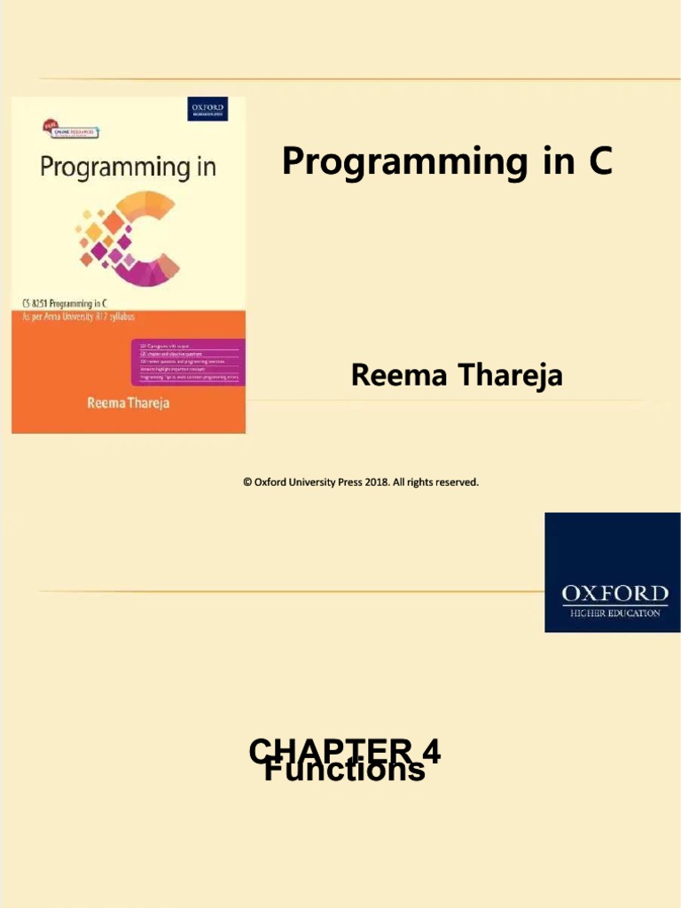 Programming in C Reema Thareja | PDF | Parameter (Computer Programming) | Scope (Computer Science)