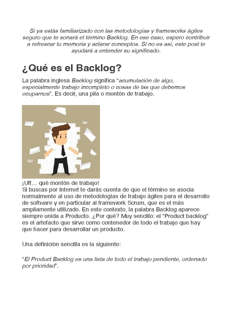 Que Es Backlog | PDF | Scrum (desarrollo de software) | Ingeniería de ...
