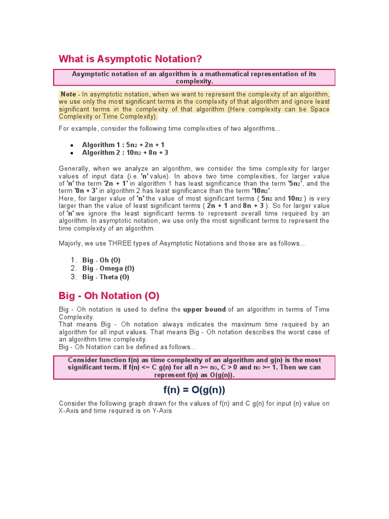 What Is Asymptotic Notation Pdf Time Complexity Computational Complexity Theory