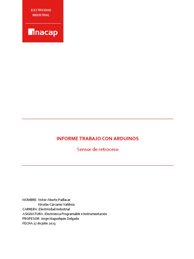Informe Trabajo Con Arduino | PDF