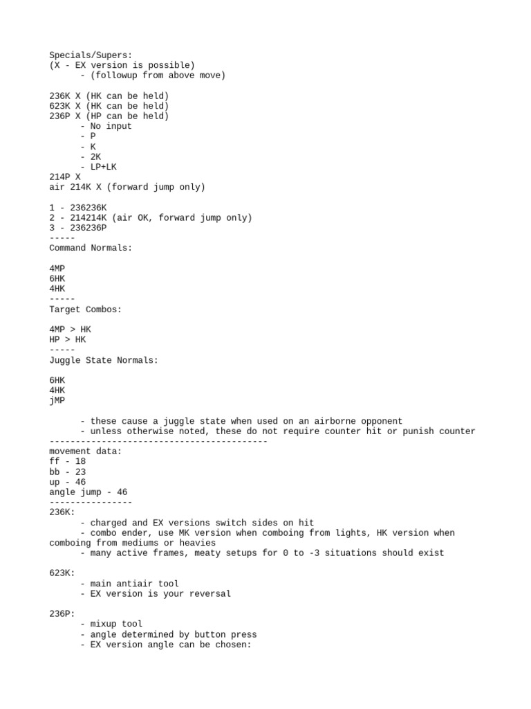 Sf6 Character Notes Cammy Pdf