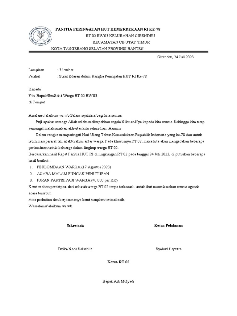 Surat Edaran 17 An | PDF