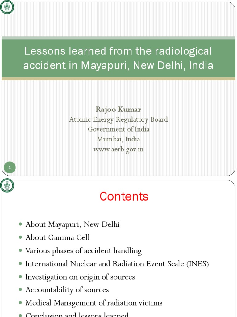 Lessons Learned From Mayapuri Accident | PDF