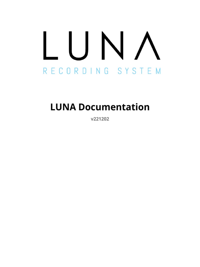 LUNA Documentation v221202 | PDF | Computer Engineering | Computer Science