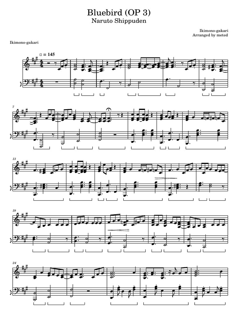 Bluebird Naruto Shippuden OP | PDF