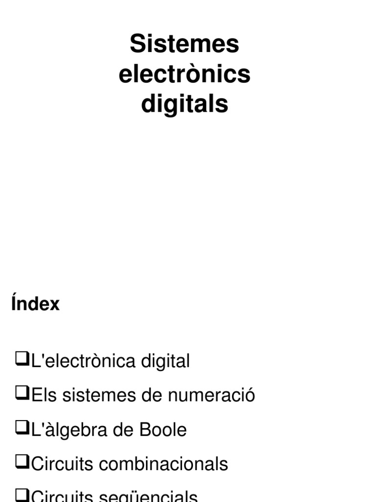 Sistemes Electronics Digitals | PDF