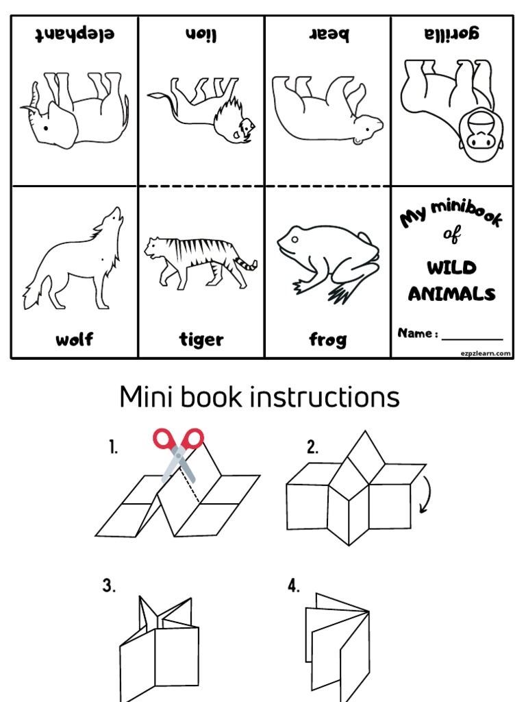 Wild Animals Mini Coloring Book | PDF