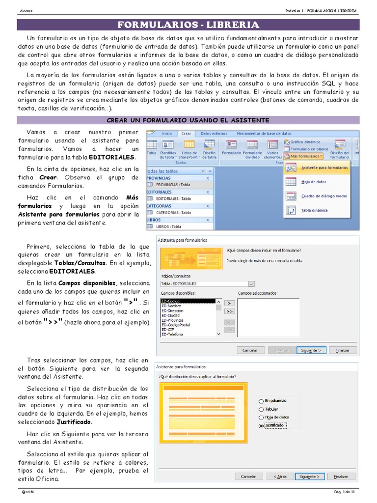 02 Formularios (I) - Librería | PDF | Bases de datos | Ventana (informática)