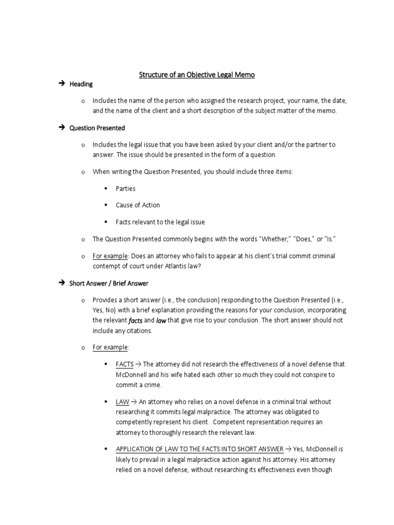 How To Write An Objective Legal Memo | PDF | Lawyer | Precedent