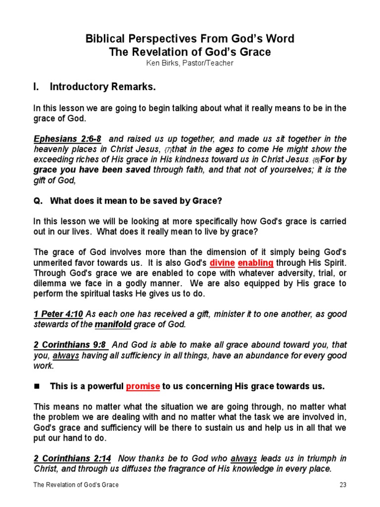 Grace | PDF | Grace In Christianity | Divine Grace