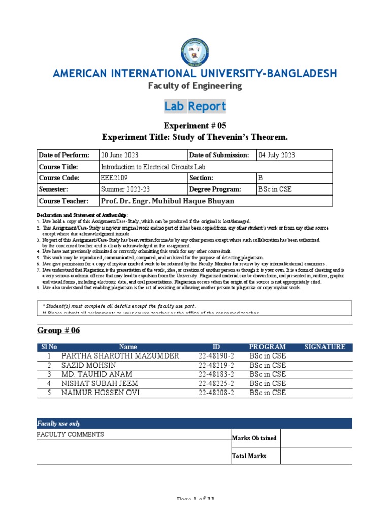 IEC Lab Report 5 | Download Free PDF | Electrical Network | Electrical ...