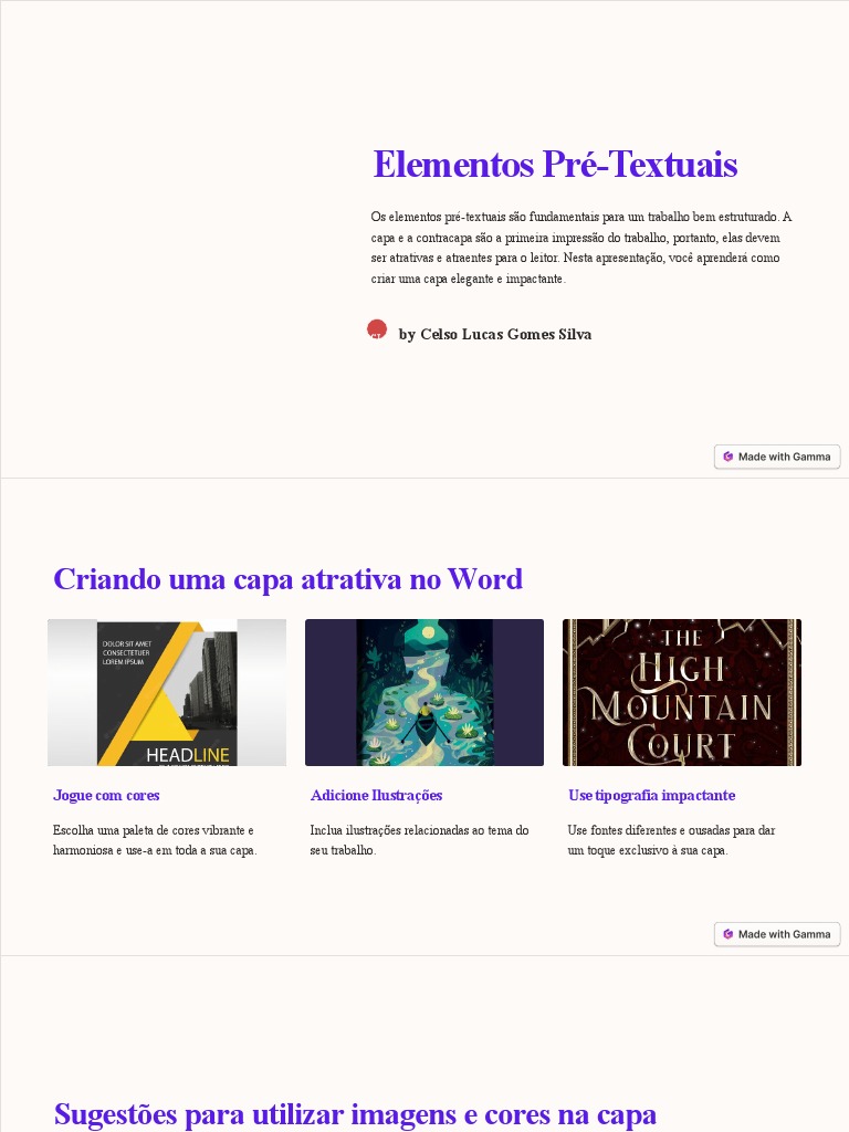 Elementos Pre Textuais | PDF | Abstract (resumo) | Comunicação humana