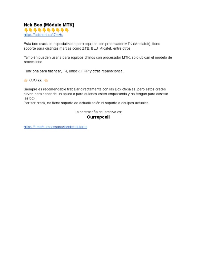 NCK Box (Módulo MTK) | PDF