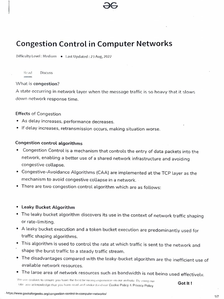 Congestion Control | PDF