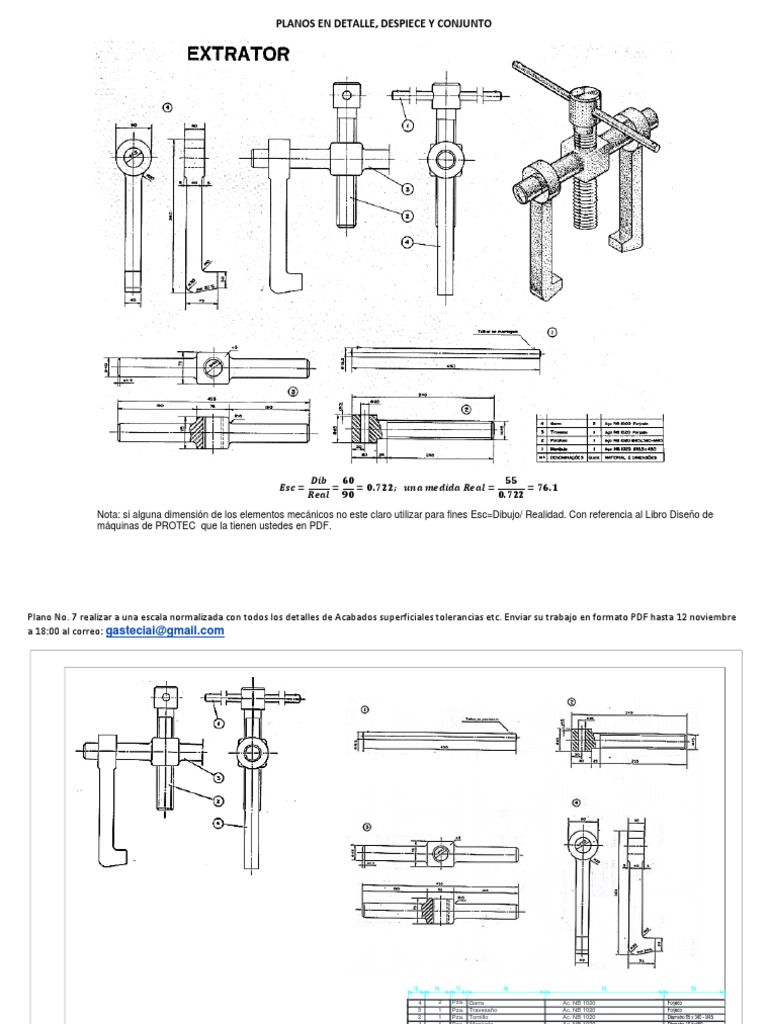 Planos en Detalle, Despiece y Conjunto Estractor Dmc-200-A | PDF | Máquinas