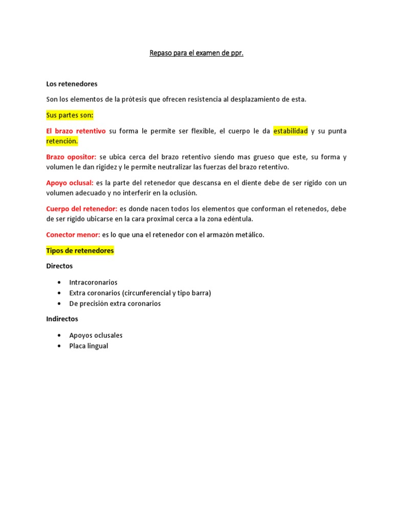 Repaso de PPR | PDF | Diente | Dentadura postiza