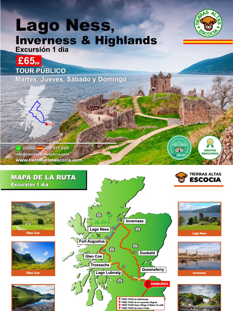 Tour de Lago Ness y Highlands desde Edimburgo | PDF | Escocia | Edimburgo