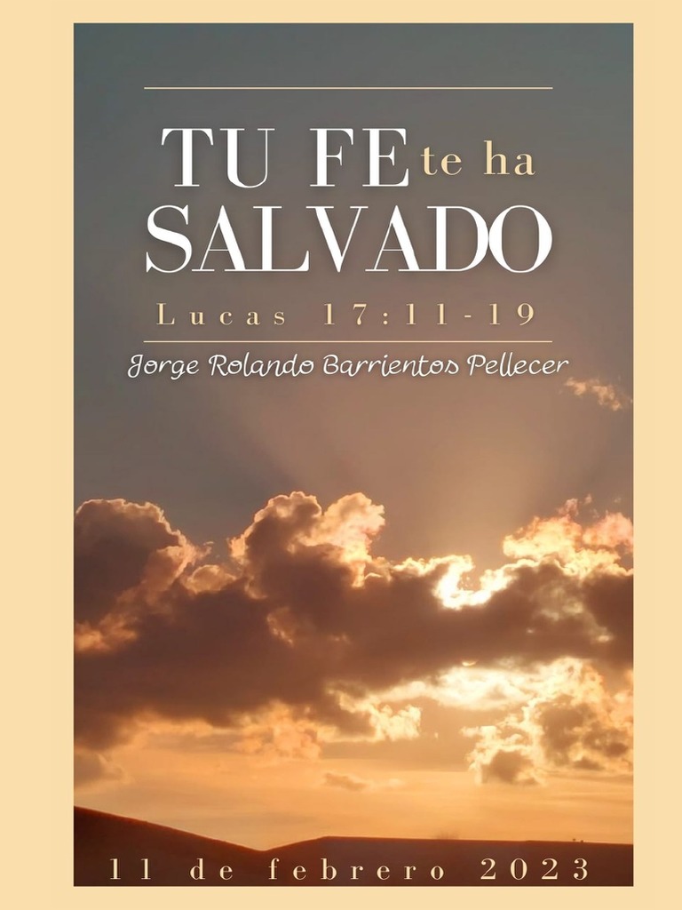Tu Fe Te Ha Salvado | PDF | Relaciones personales, crianza y desarrollo ...