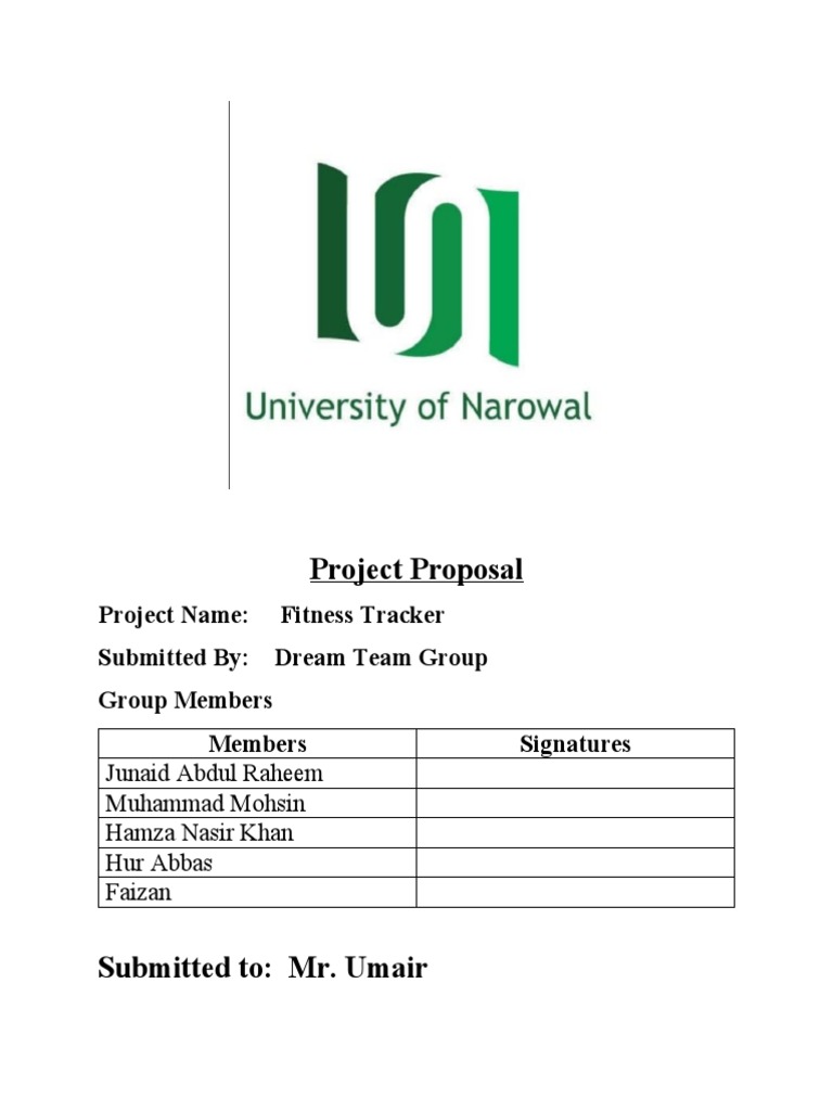 Fitness Tracker Project Proposal | PDF | Physical Fitness | Computer Programming