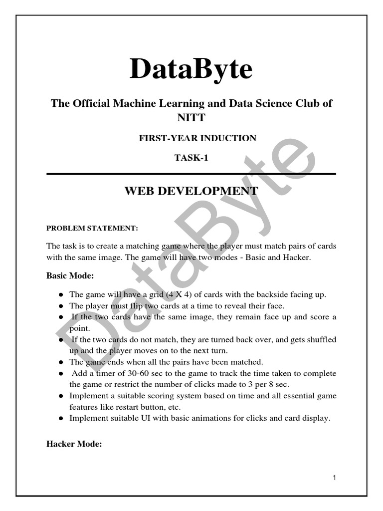 Databyte WebDev Task 1 | PDF | Technology & Engineering