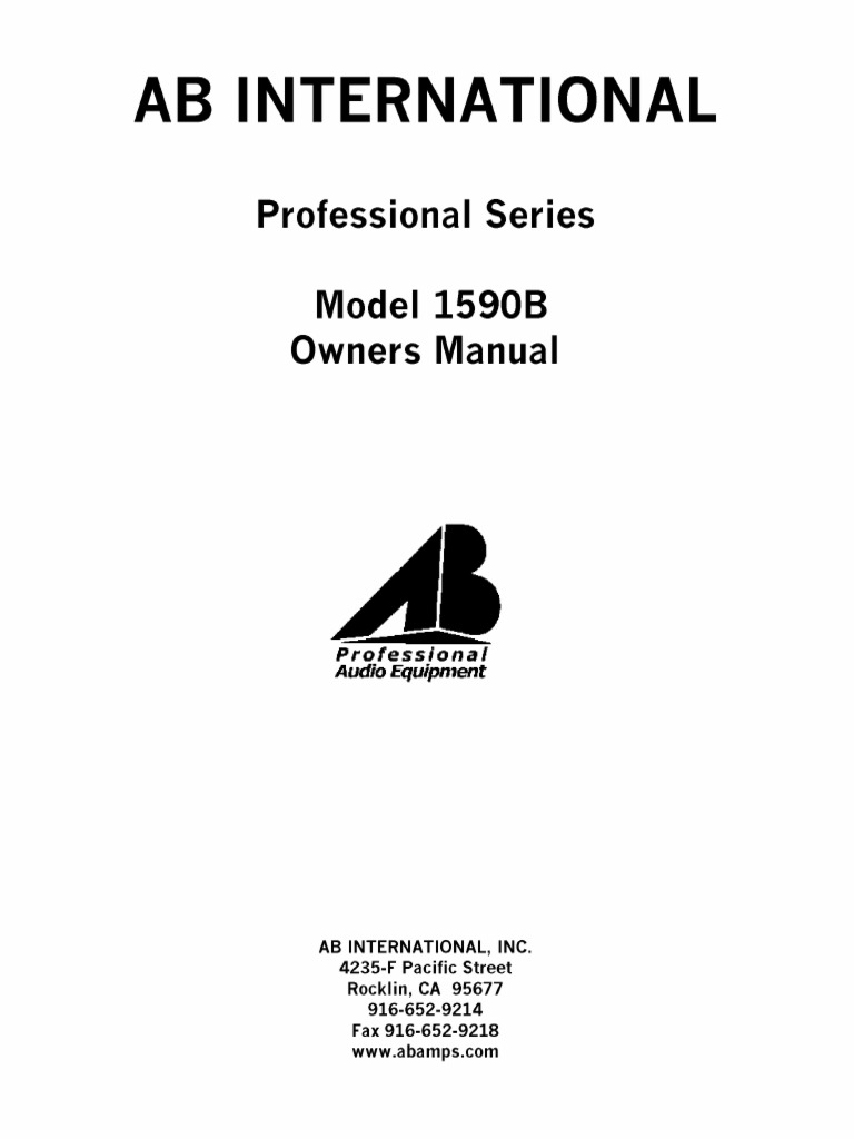 Ab International Amplificador 1590b - Manual | PDF
