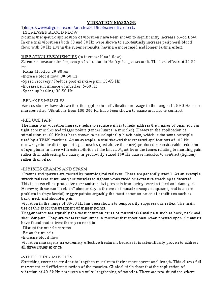 Vibration Massage | PDF | Myofascial Trigger Point | Skeletal Muscle