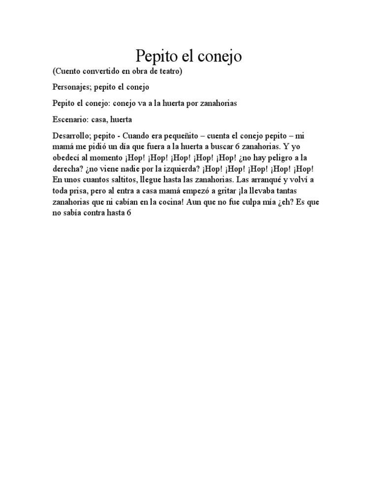 Pepito El Conejo | PDF