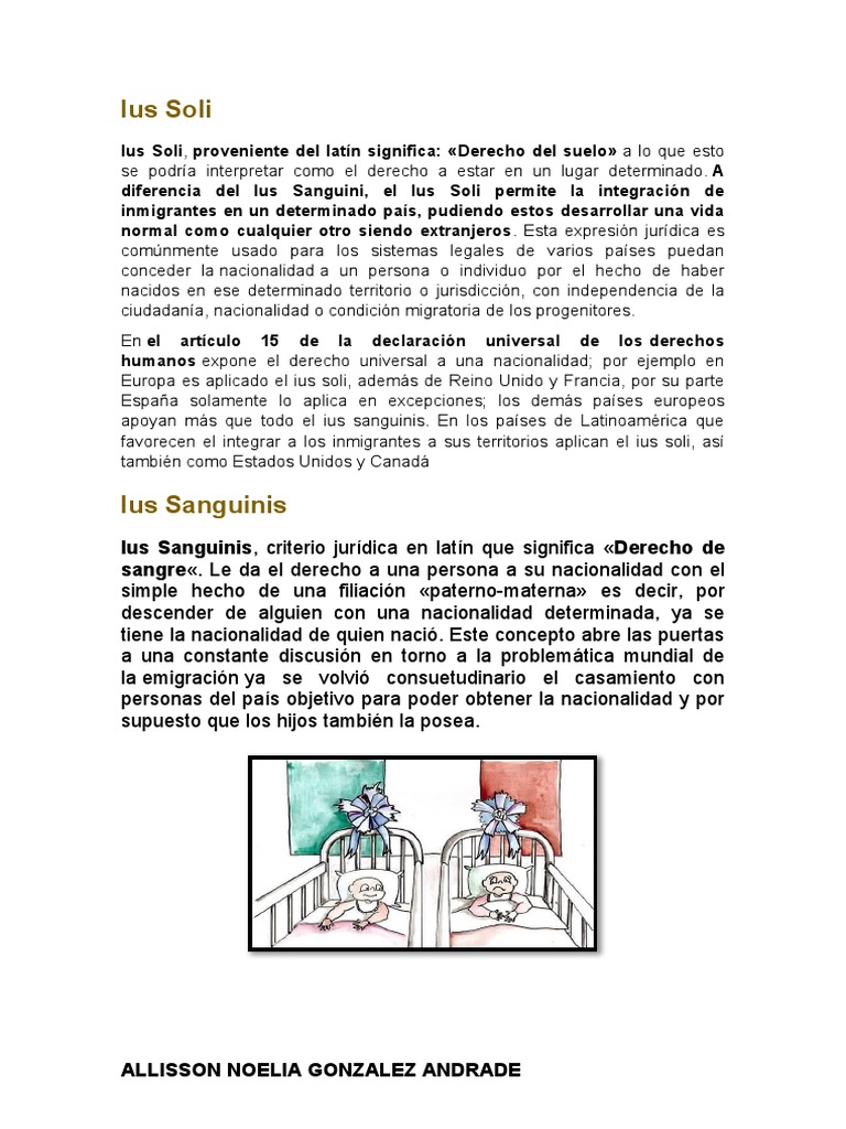 Ius Soli y Ius Sanguinis | Descargar gratis PDF | Nacionalidad | Ecuador